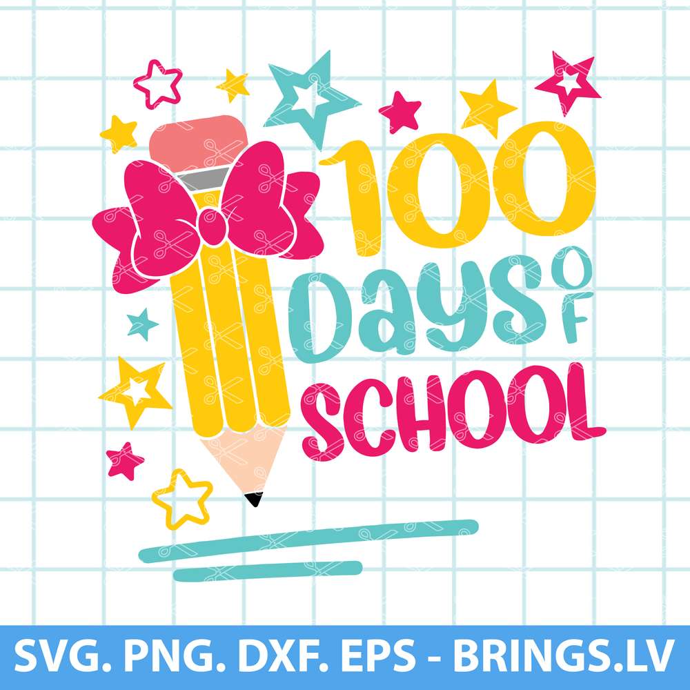 100 Days Of School SVG School SVG 100 Days Of School Iron On