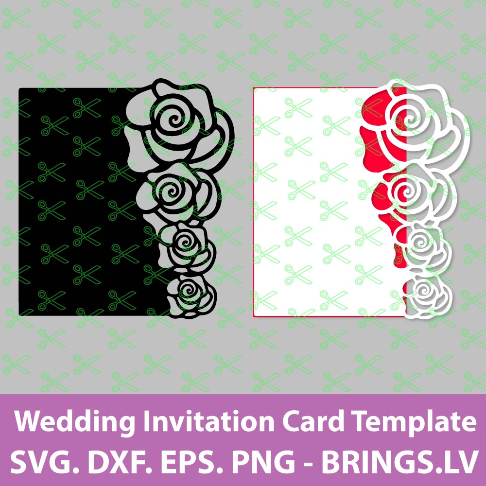 Wedding Invitation Card Templates SVG PNG DXF EPS Birthday 